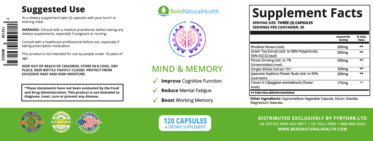 Mind & Memory Supplements｜Improve Focus｜Ben's Natural Health